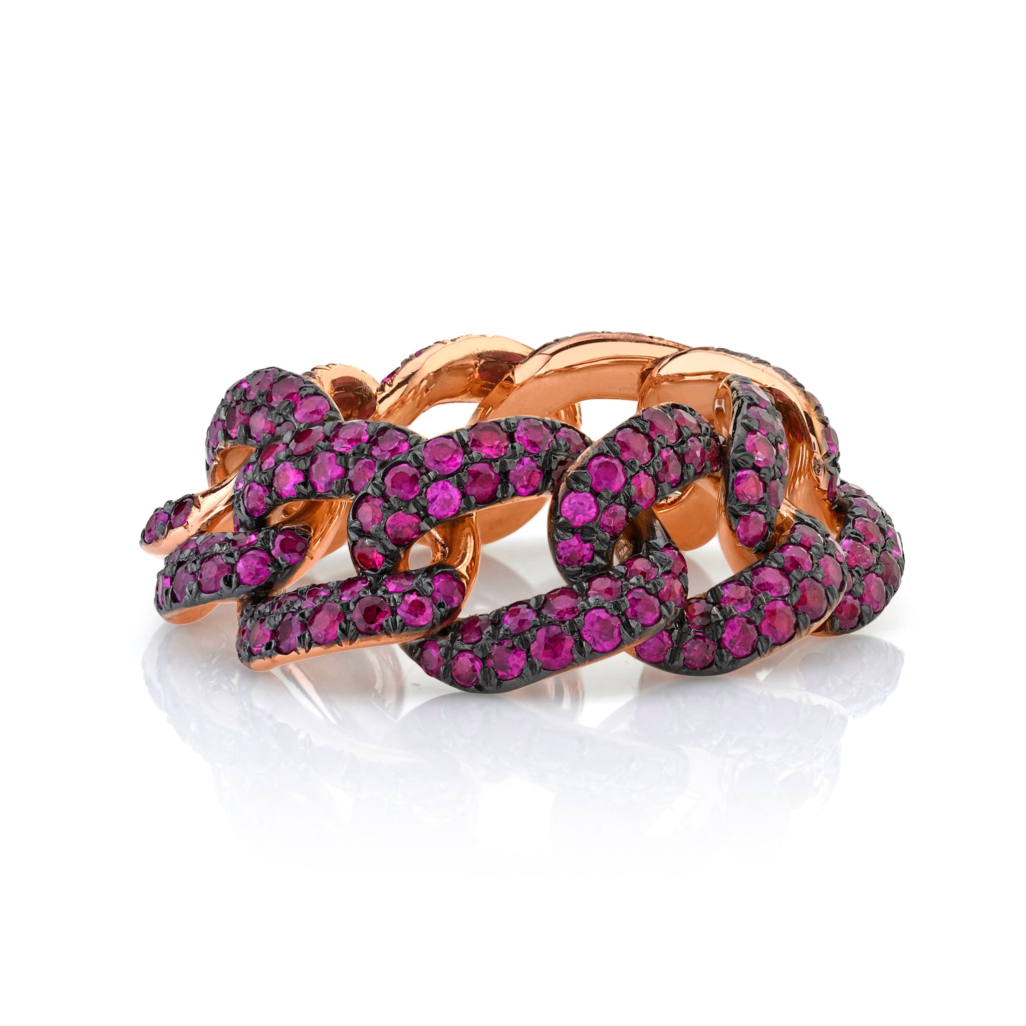 READY TO SHIP RUBY PAVE ESSENTIAL LINK RING