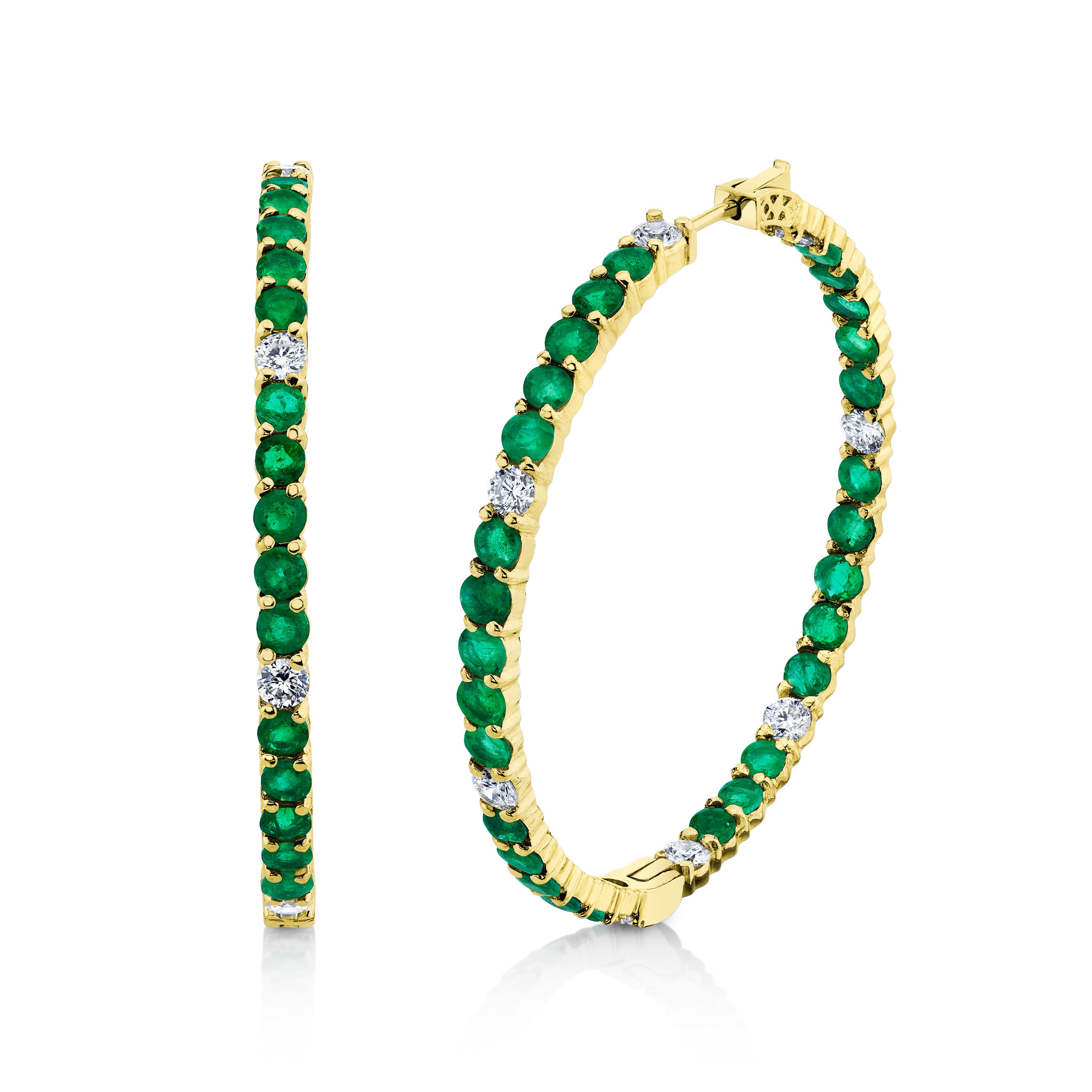 Large emerald hoop earrings store