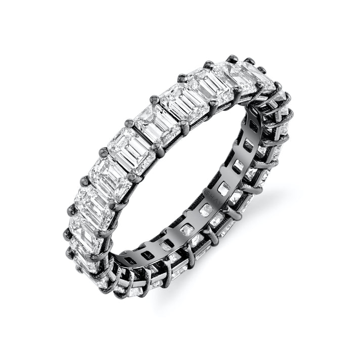 SMALL EMERALD CUT ETERNITY BAND, 3cts – SHAY JEWELRY
