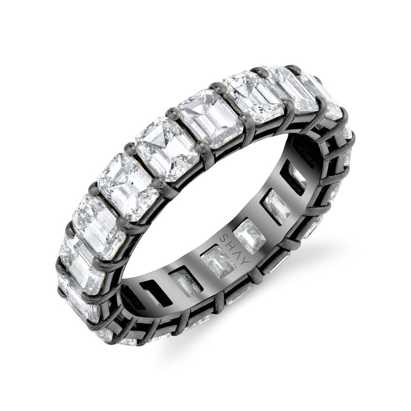 DIAMOND EMERALD CUT ETERNITY BAND, 5cts – SHAY JEWELRY