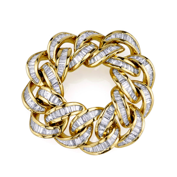 Gold Link Rings with Diamonds | SHAY